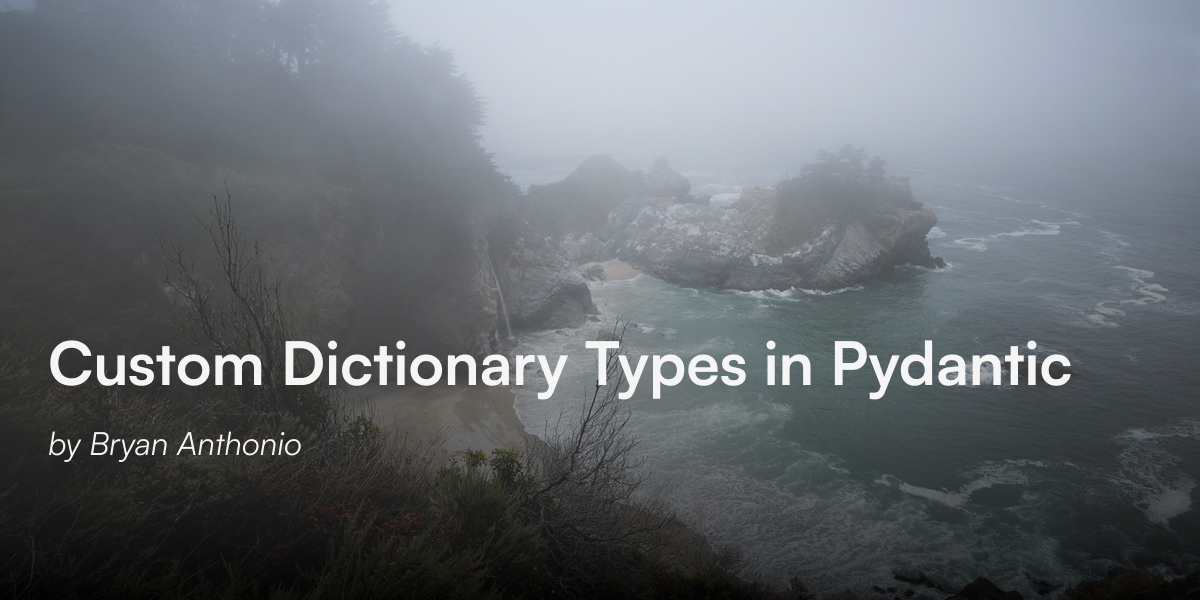 Custom Dictionary Types in Pydantic